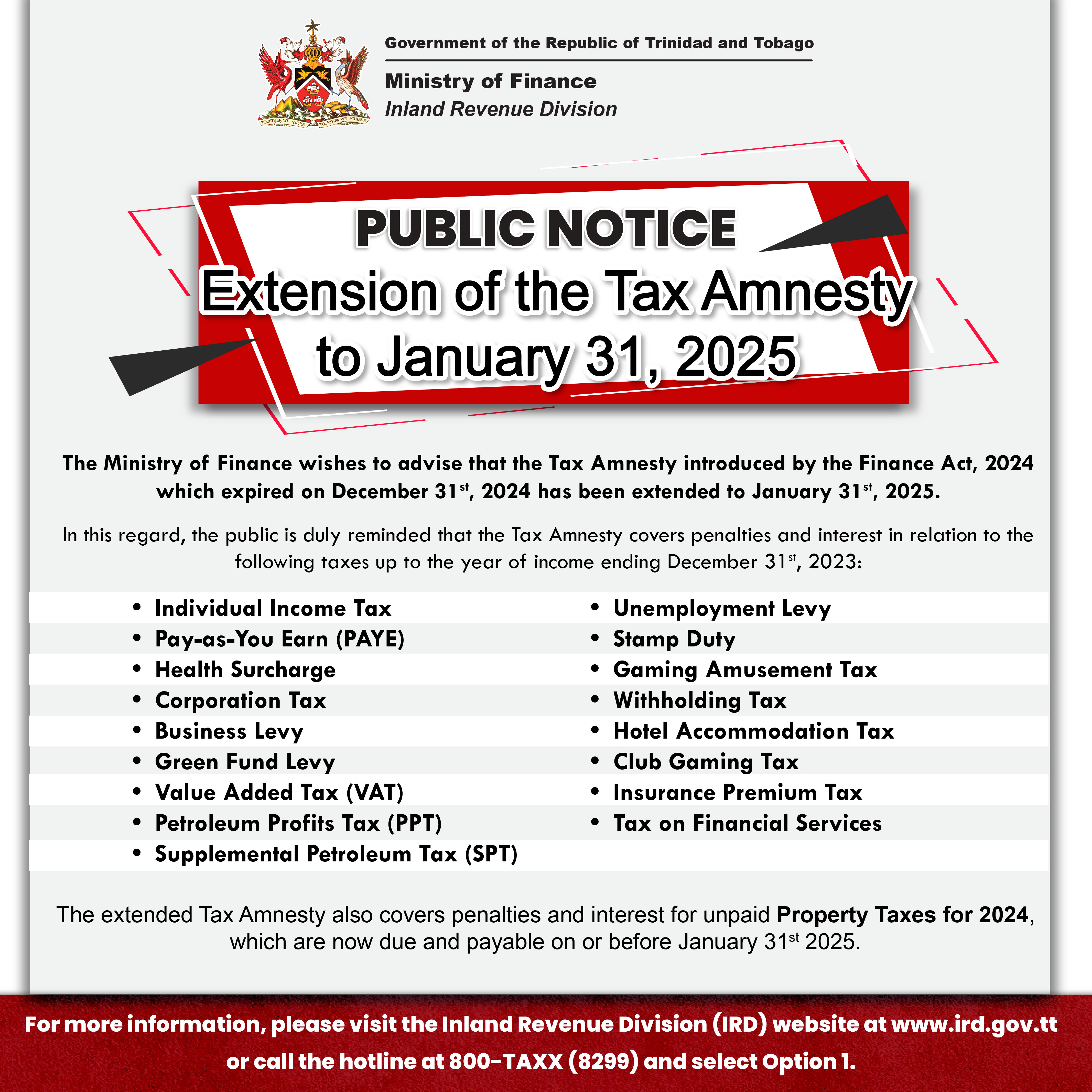 IRD - Tax Amnesty 2024 Extension